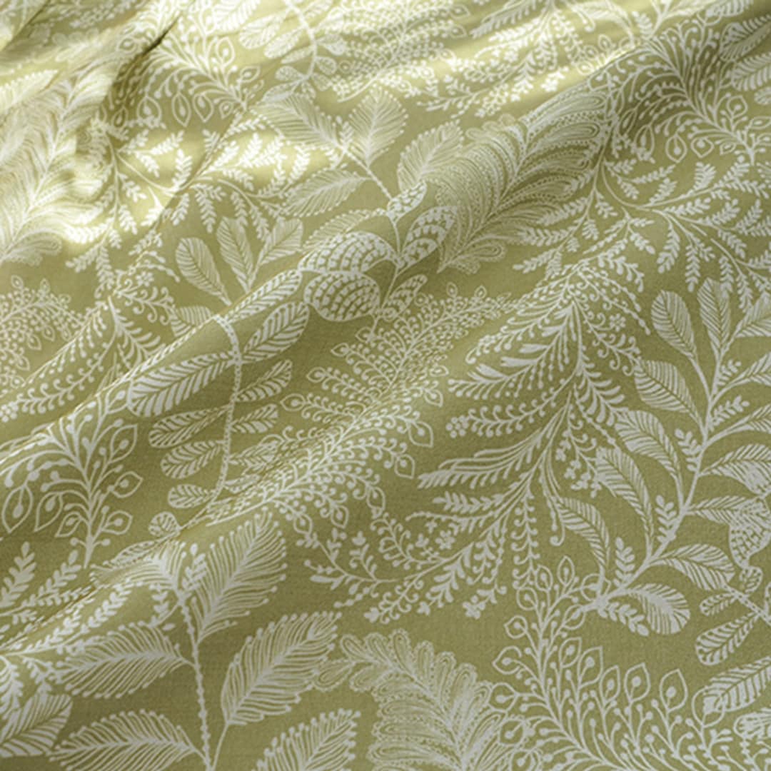 Flower Linen Fabric,designer Fabric,flower Fabric,green Fabric,printed ...