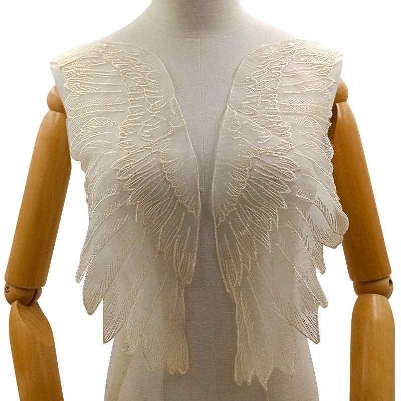 Lace Wings Applique off White Angel Wings Fabric Applique - Etsy