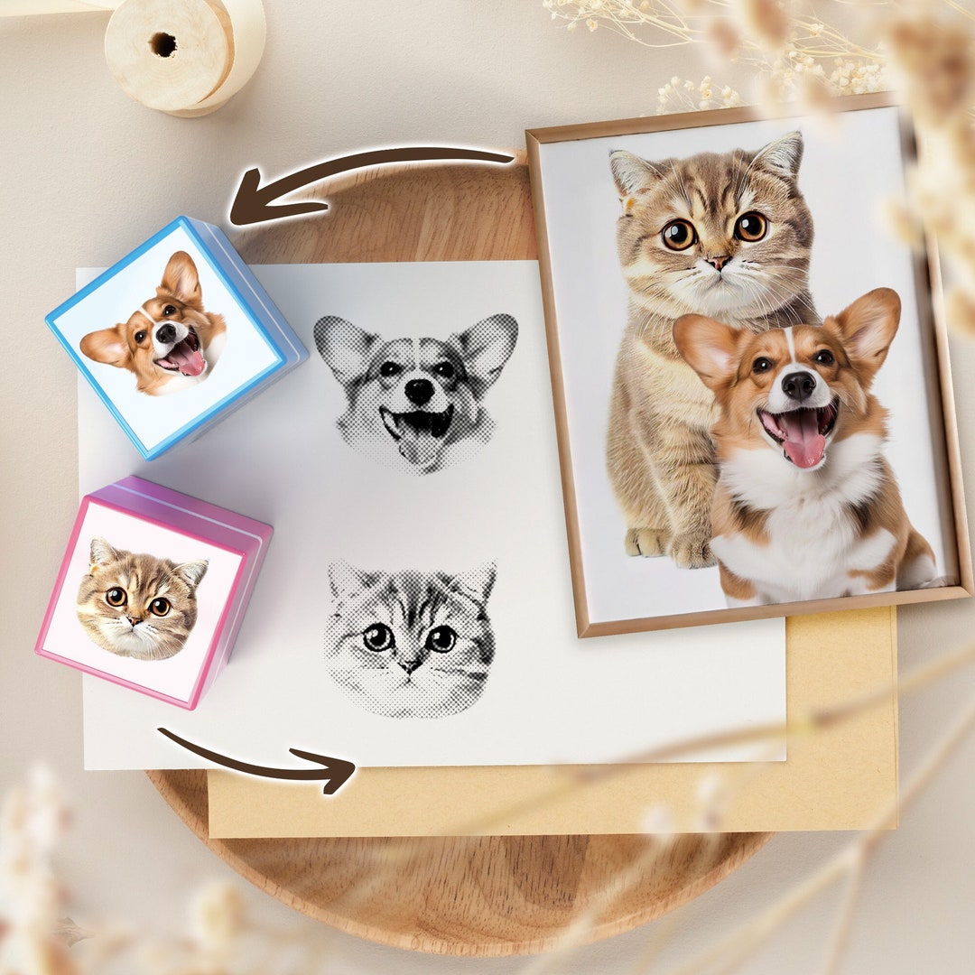 Custom Pet Stamp With Photo - Personalized Self Inking Stamp Gifts for ...