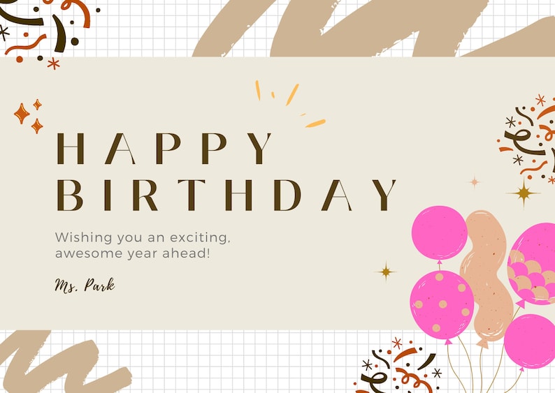 Digital Editable Birthday Card Beautiful Birthday Card Template Instant ...