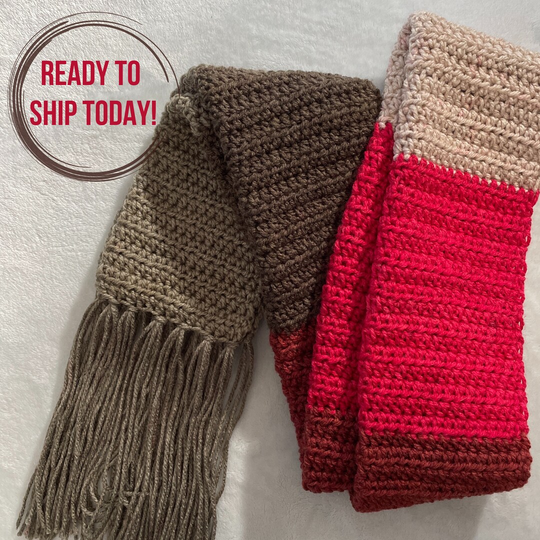 Handmade Crochet Scarf, Hand Crocheted Scarf Perfect for Gifting ...