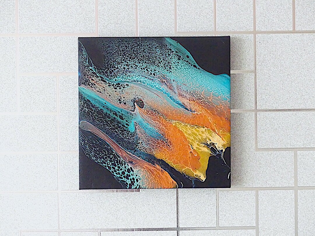 Meteorite Spotted Acrylic Pour Painting Original - Etsy