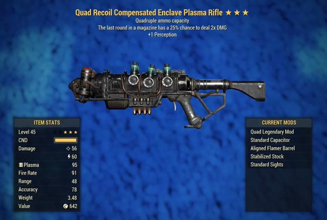 Fallout 76 Quad Enclave Plasma Rifle Flamer Mod L45 Xbox - Etsy