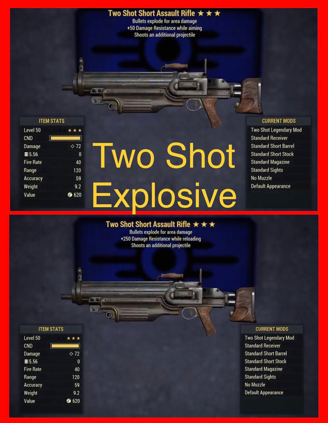 Two Shot Explosive Assault Rifle Fallout 76 L50 Xbox - Etsy