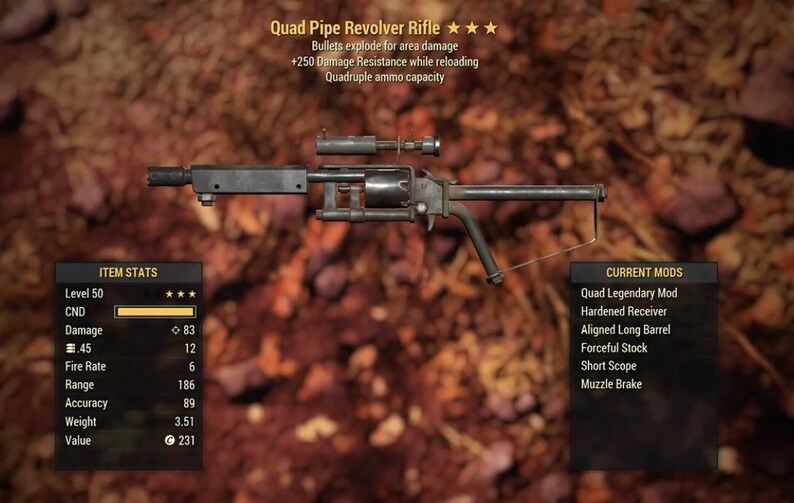 Fallout 76 Quad Ex Pipe Revolver Rifle L50 Xbox - Etsy UK