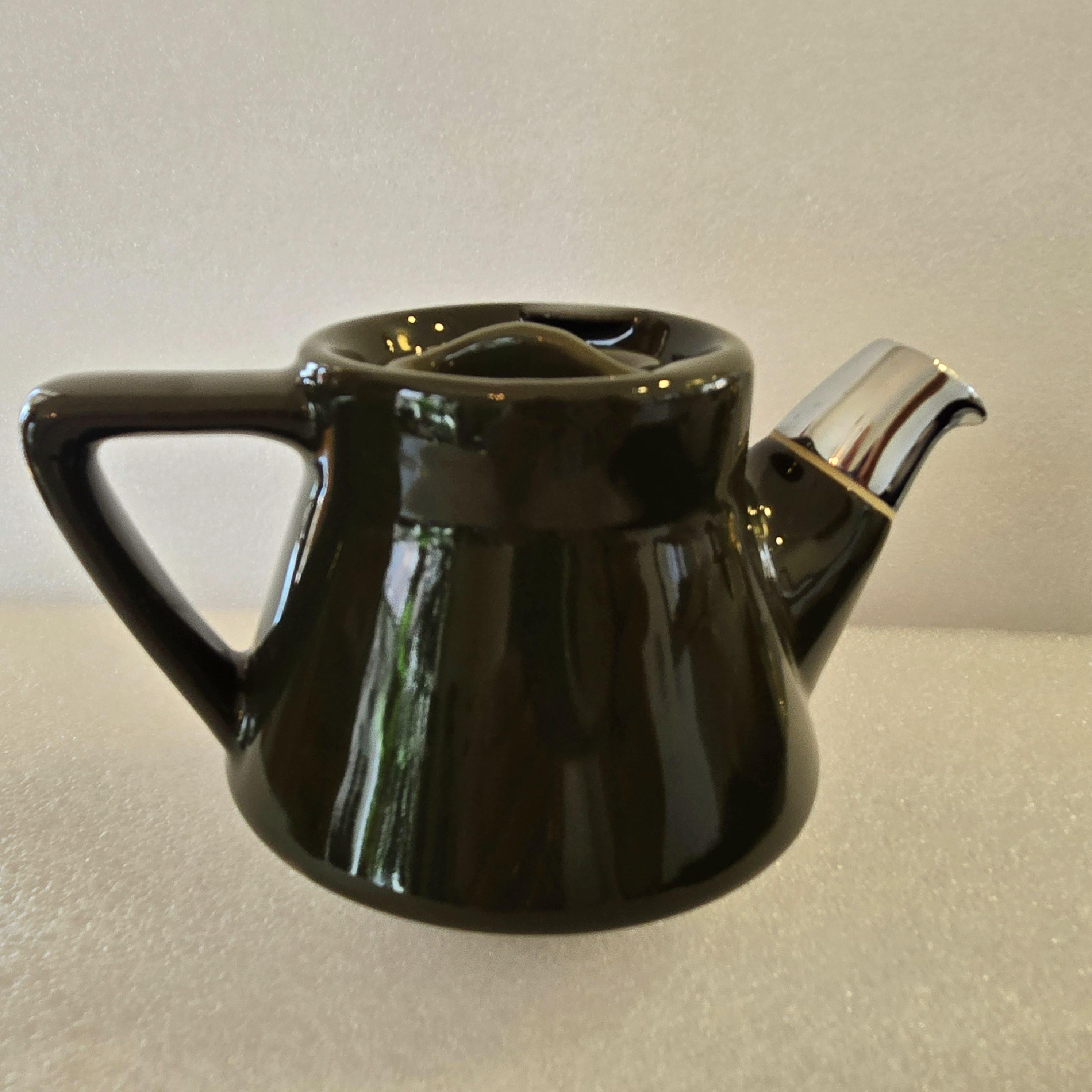 1930s-1940s Vintage Hall China Green Boston Teapot With Chrome Trim ...