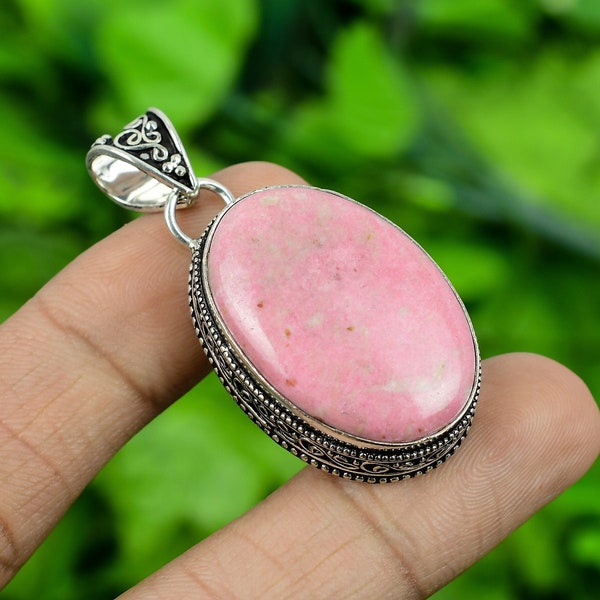 Pink Stone Pendant - Etsy