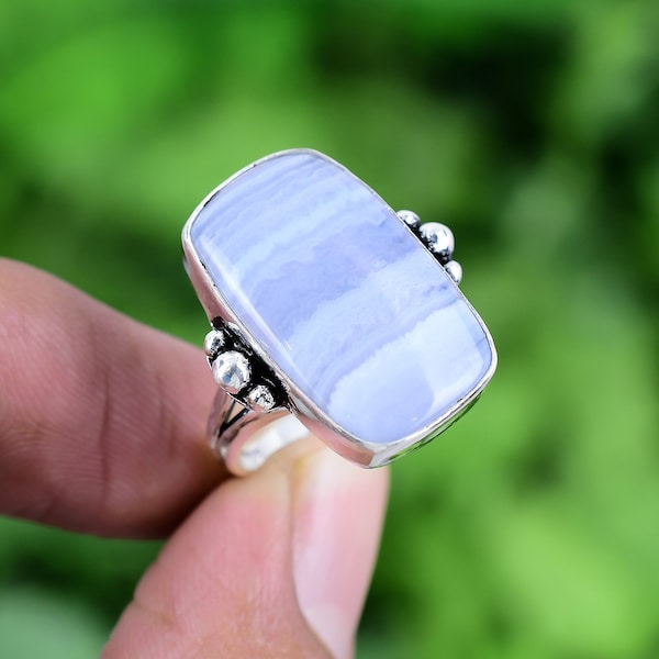 Blue Lace Agate Rings for Women - Etsy