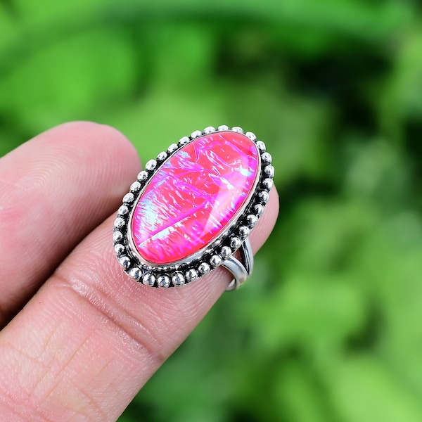 Pink Fire Opal Ring - Etsy