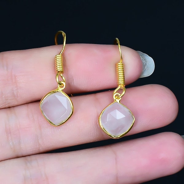 Rose Quartz Earrings - Etsy