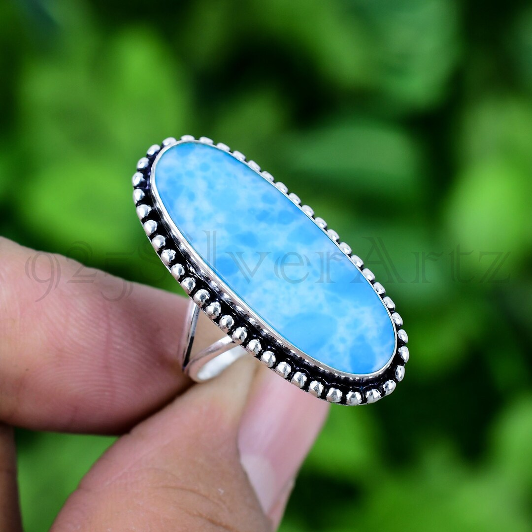 Handmade Hemimorphite 925 Sterling Silver Statement Ring - Etsy