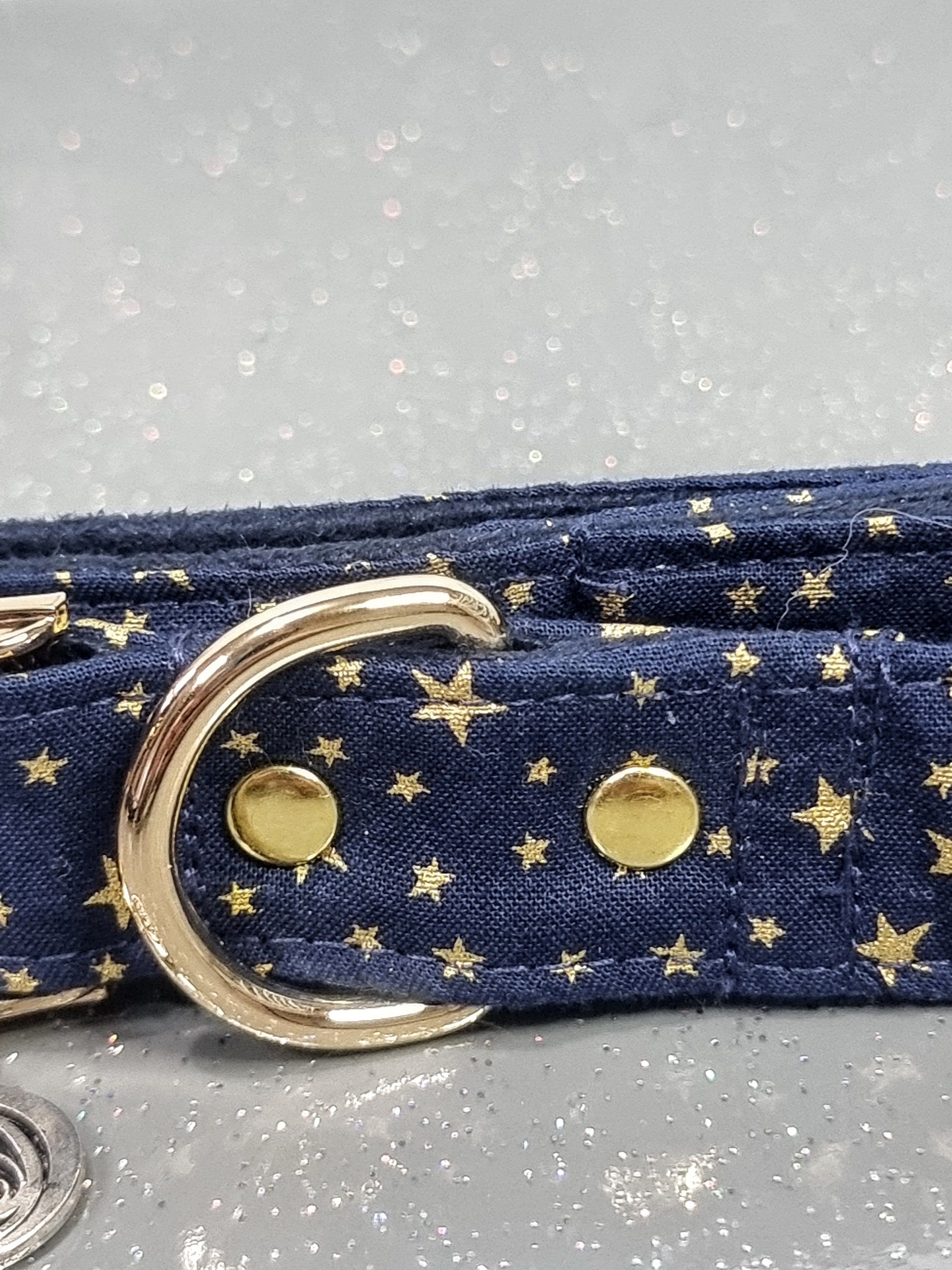 Starry Night Collar, Navy and Gold Dog Collar, Gold Stars Collar, Navy ...