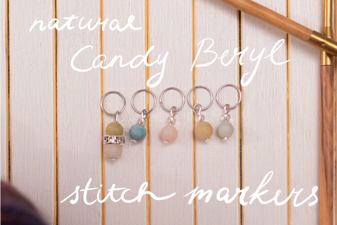 Natural Stone Stitch Markers Notions Candy Beryl - Etsy