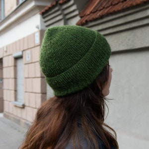 Olive Hat. Easy Ribbed Hat Knitting Pattern: Beginner Unisex Design ...