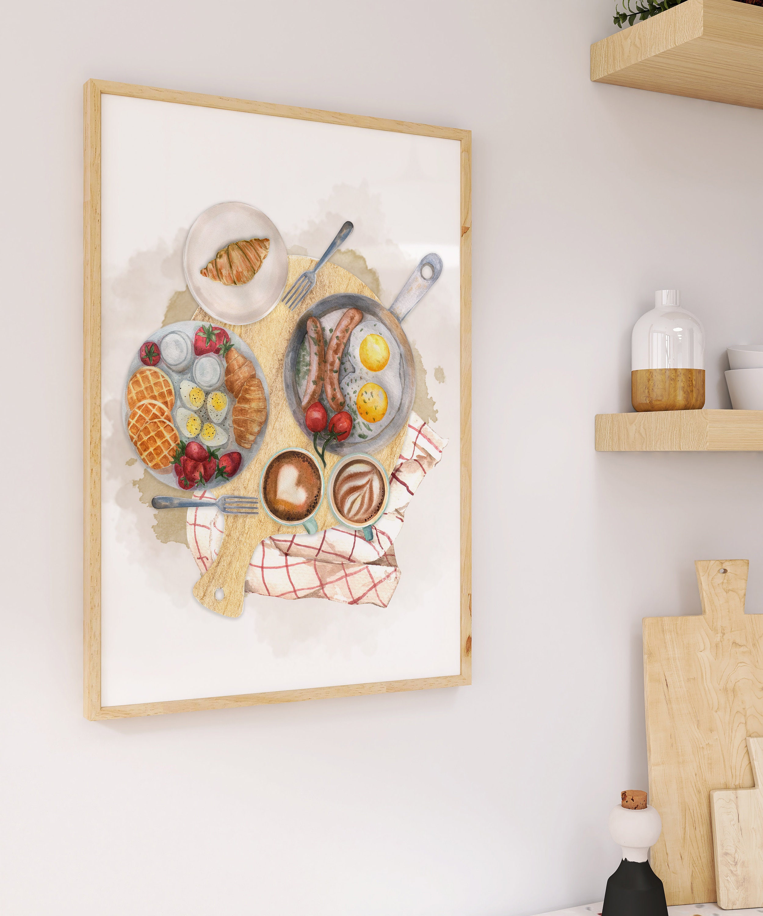 Watercolour Bakery Breakfast Wall Art 3 Piece Printable Art Cozy ...