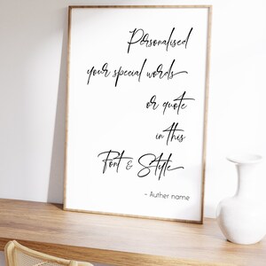 Custom Quote Print Wall Art Printable Personalised Text Print ...