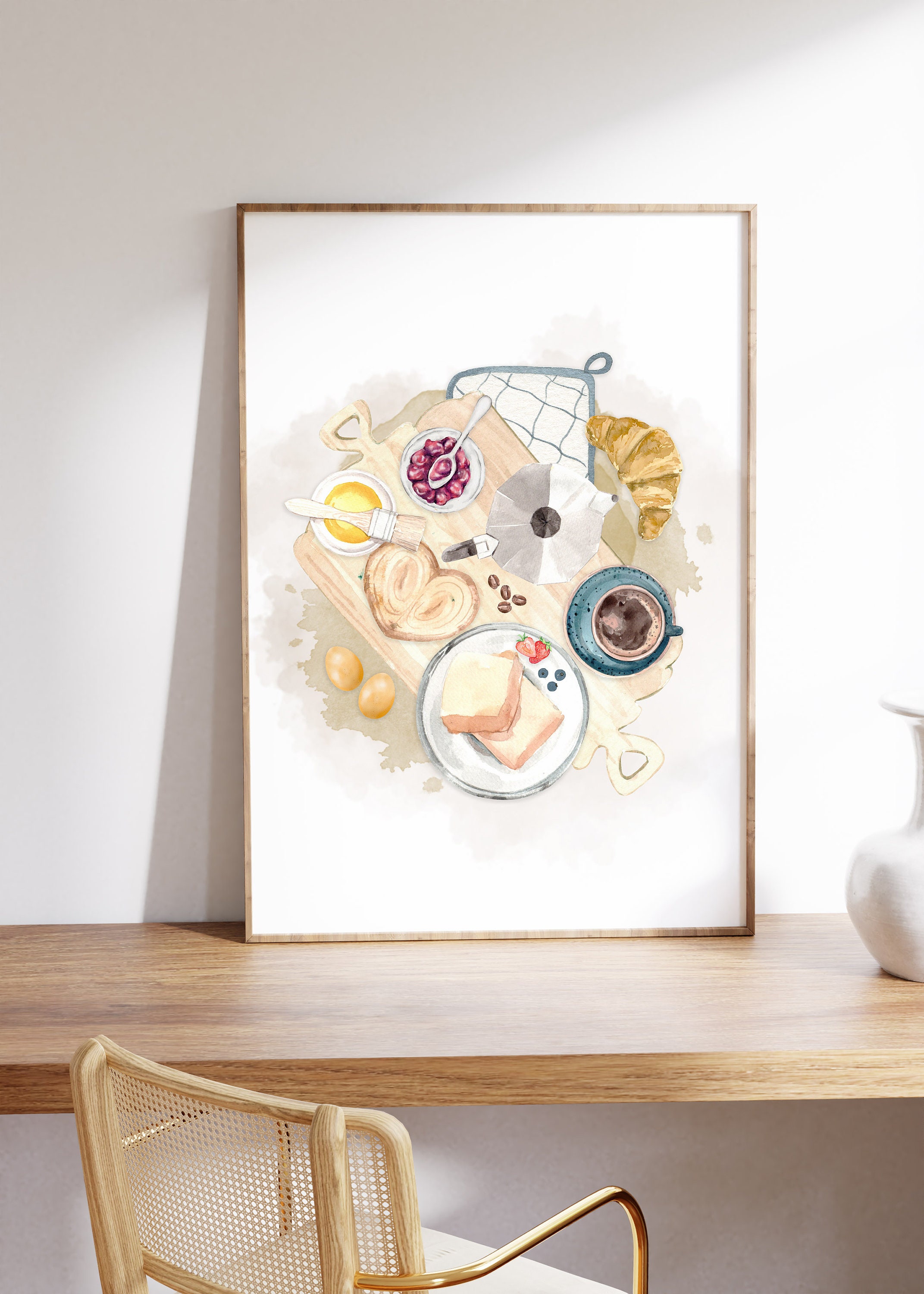 Watercolour Bakery Breakfast Wall Art 3 Piece Printable Art Cozy ...