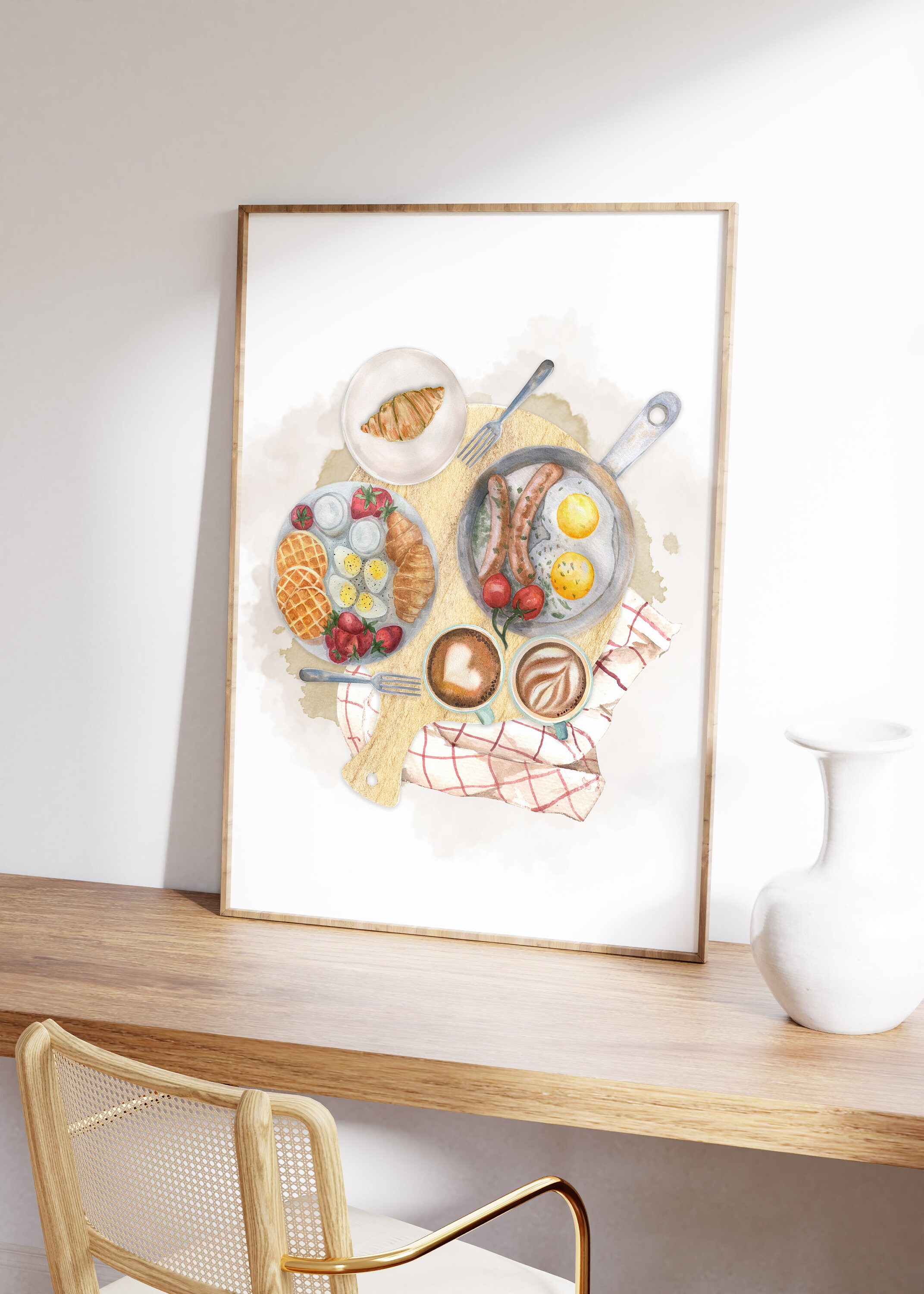 Watercolour Bakery Breakfast Wall Art 3 Piece Printable Art Cozy ...