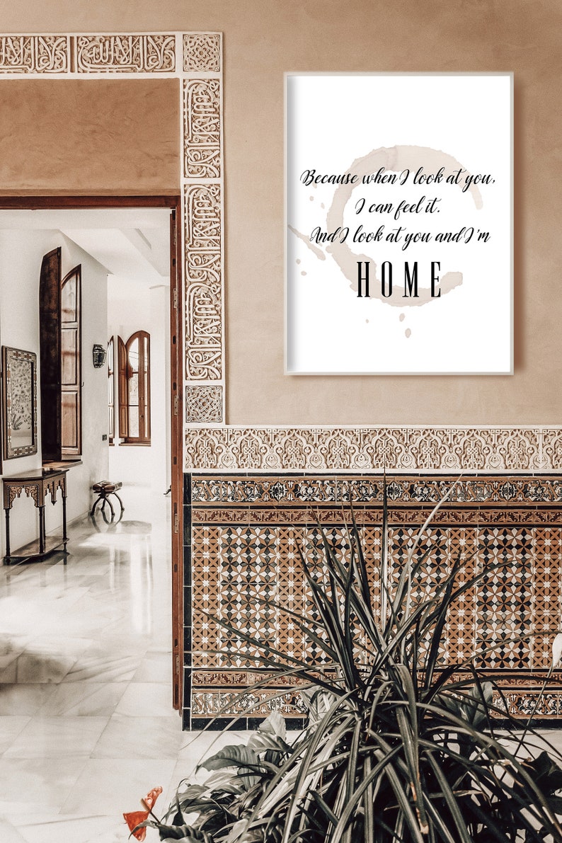 Printable Quote Wall Art Minimalist Coffee Stain Poster Love Family ...