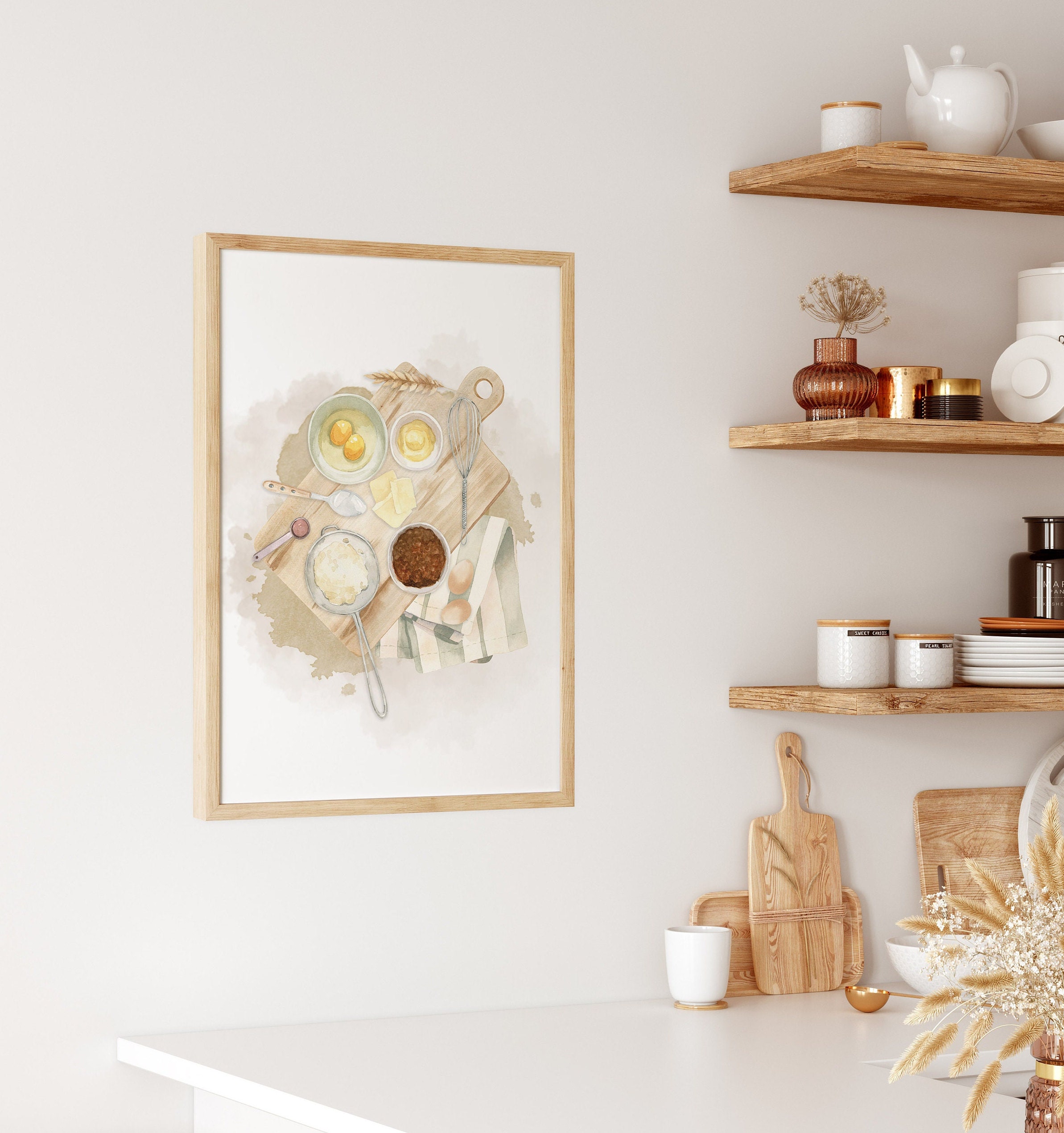 Watercolour Bakery Breakfast Wall Art 3 Piece Printable Art Cozy ...