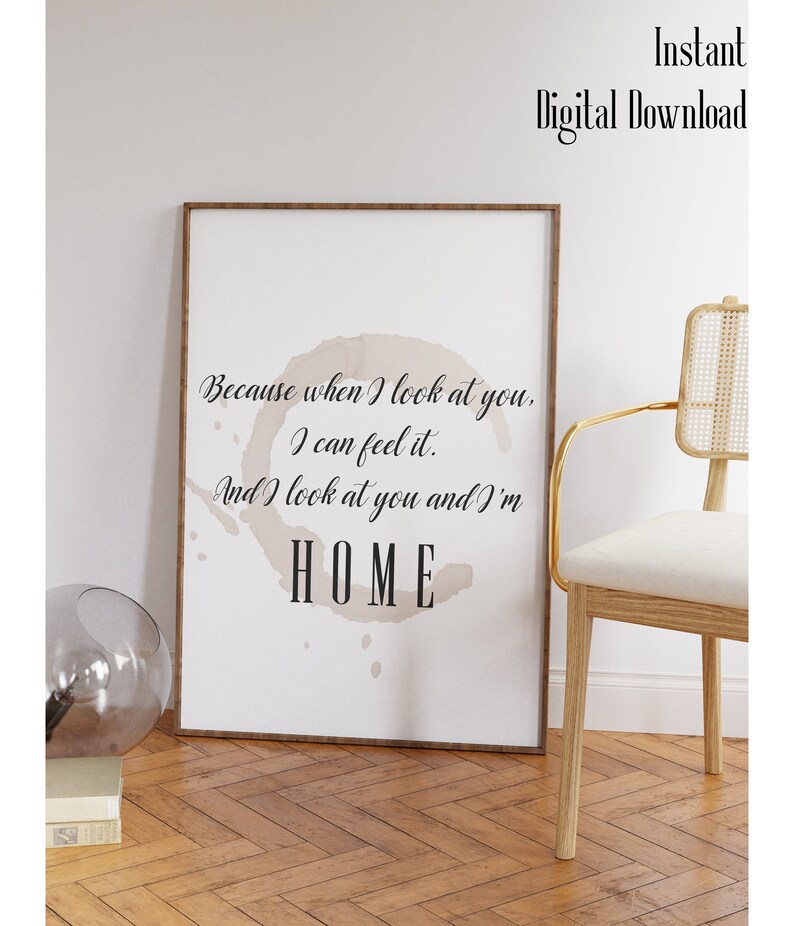 Printable Quote Wall Art Minimalist Coffee Stain Poster Love Family ...