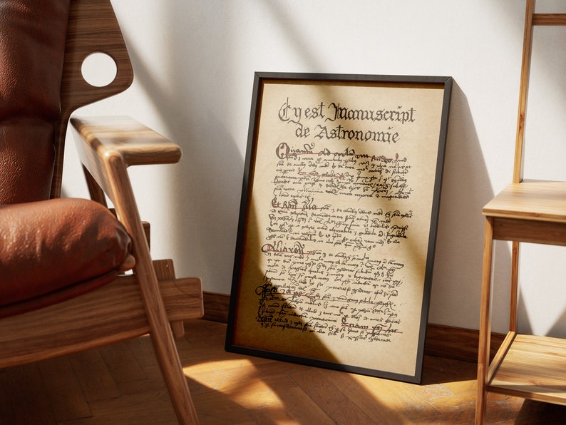 Medieval 15th Century Wall Art, Printable Esoteric Poster of Authentic ...