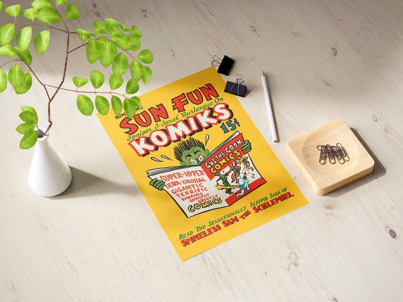 1930s Retro Comic Wall Art, Printable Vintage Comic Cover, Funny Quirky ...