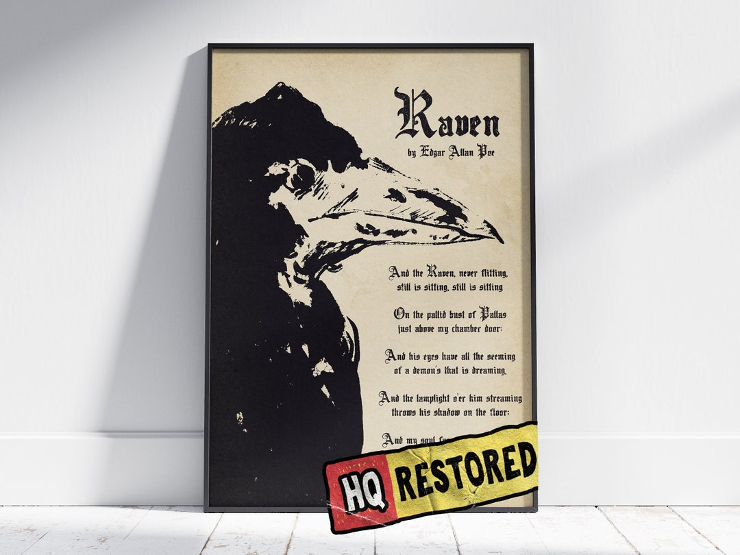 Raven Poem Wall Art, Printable 19th Century Édouard Manet Drawing ...