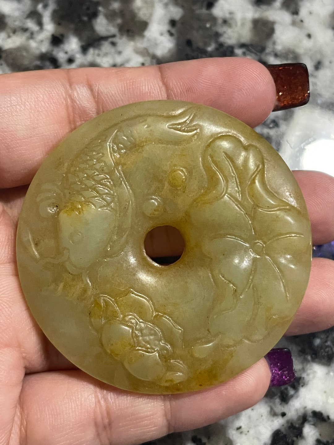 Natural Old Hetian Jade Carved Koi Fish Celadon Nephrite Chunky Penu - Etsy