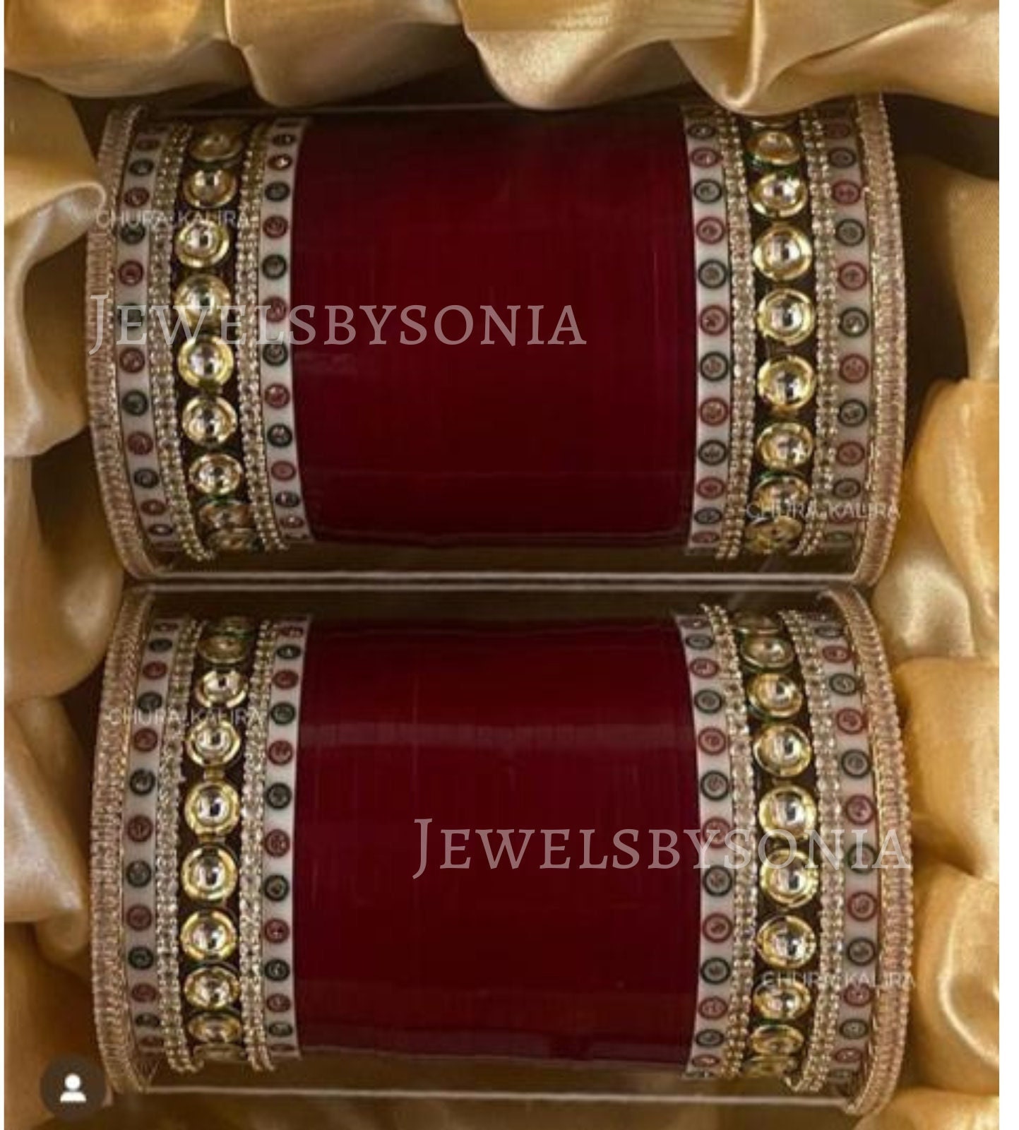 Indian Bridal Chuda, Indian Jewelry, Designer AD Chuda Set, Maroon ...