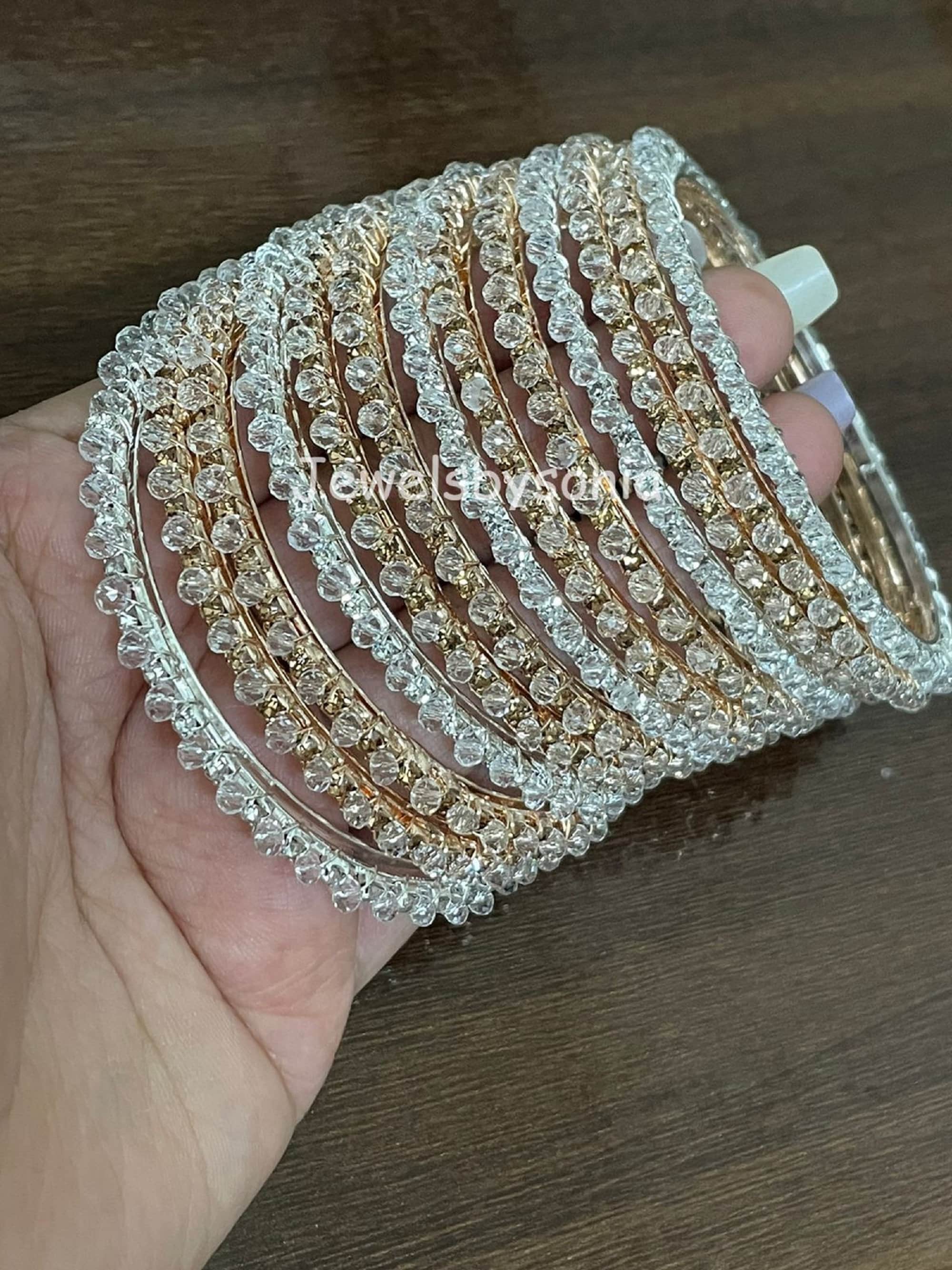 Bollywood Classic AD Stone High Quality Bangles Set Crystal - Etsy