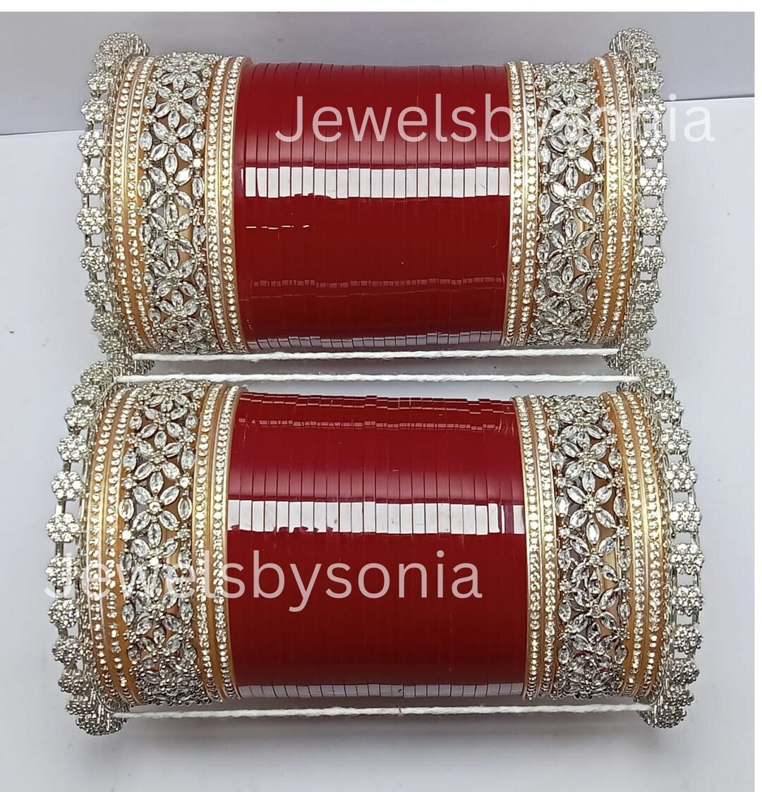 American Diamond Chura Set, Bridal Chuda, Punjabi Chooda, Wedding ...