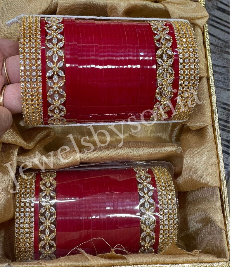 Handmade American Diamond Pink Bridal Chura Punjabi Chuda - Etsy