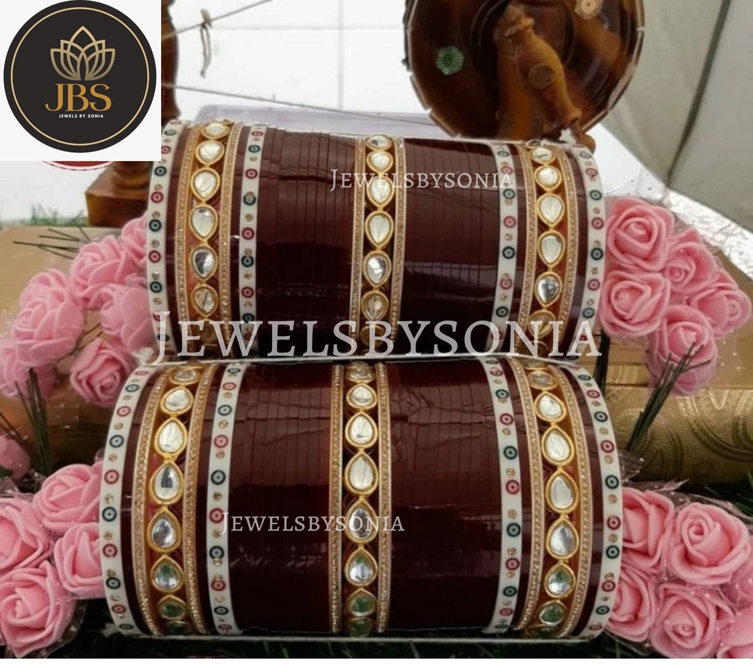Bridal Chura Traditional Maroon Chura Indian Wedding - Etsy