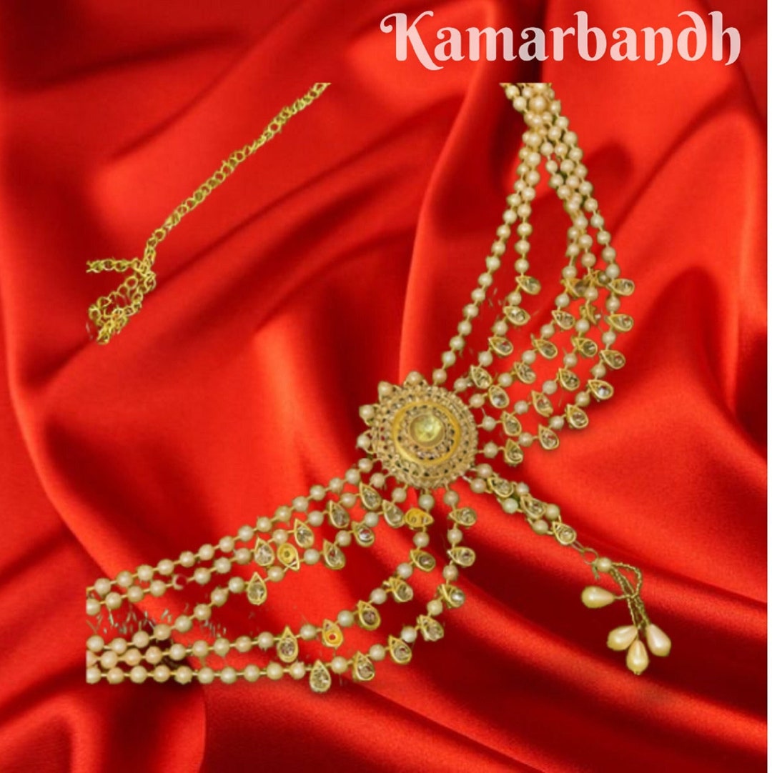 Gold Plated Kundan Waist Belt/belly Chain/ Kamarpatta/kamarbandh/indian ...