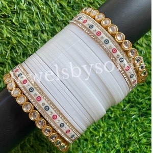 Traditional Bridal Chura, Indian Bangles, Red Dotted Chura, Red Punjabi ...