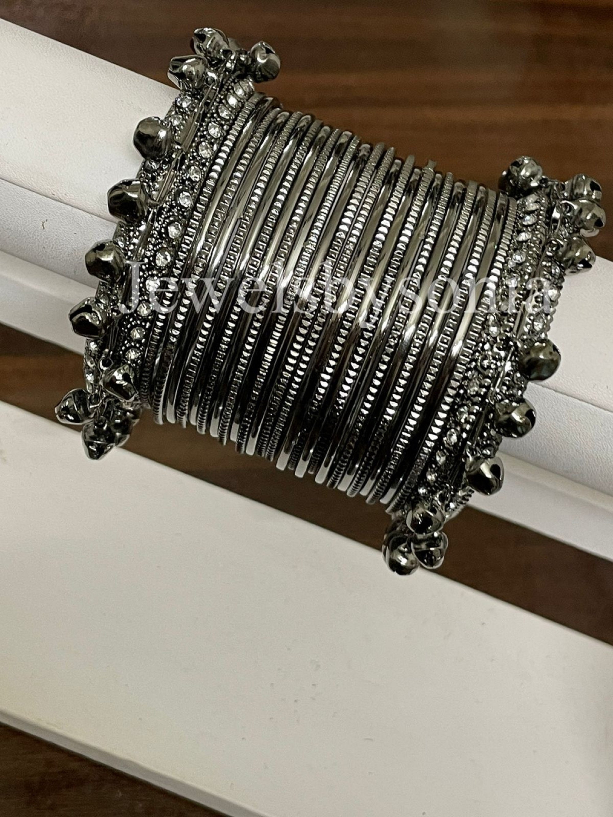 Oxidized Bangles Ghungroo Jewelry Indian Jewelry Set - Etsy