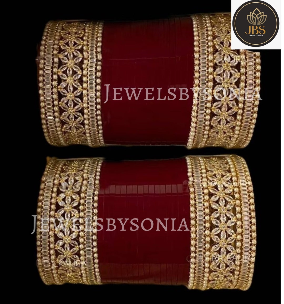 Traditional Indian Wedding Bridal Chura High Quality AD Punjabi Set ...