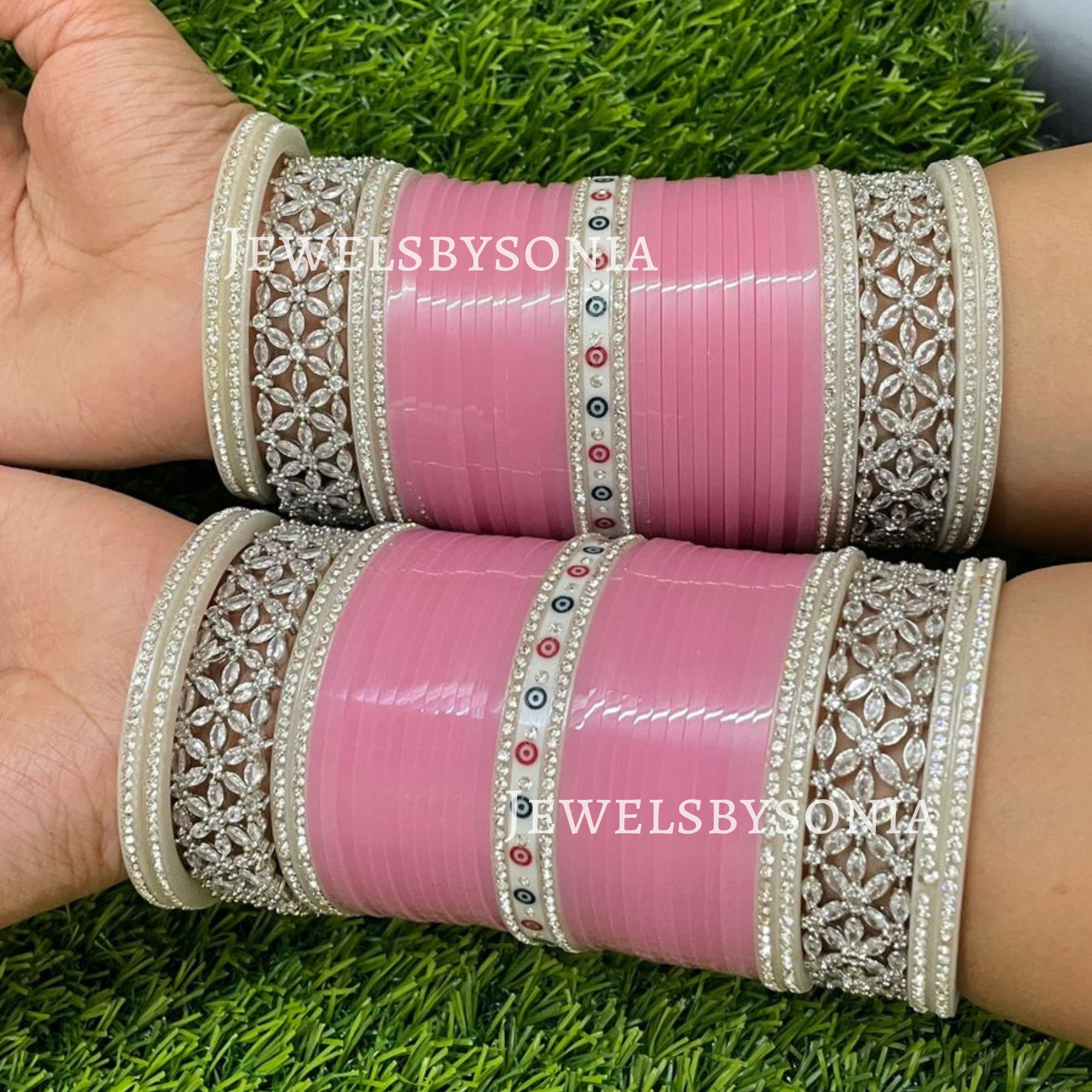 Pink Bridal Punjabi Choora Wedding Wear Chuda Set for Indian - Etsy