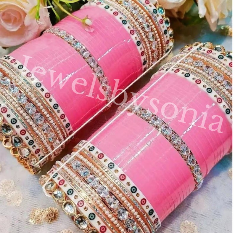Traditional Bridal Chura Indian Bangles Red Dotted - Etsy