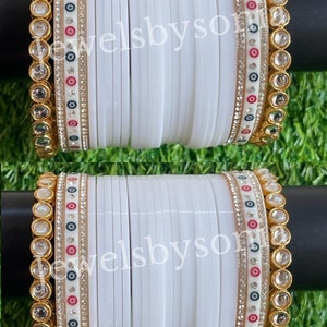 Traditional Bridal Chura, Indian Bangles, Red Dotted Chura, Red Punjabi ...