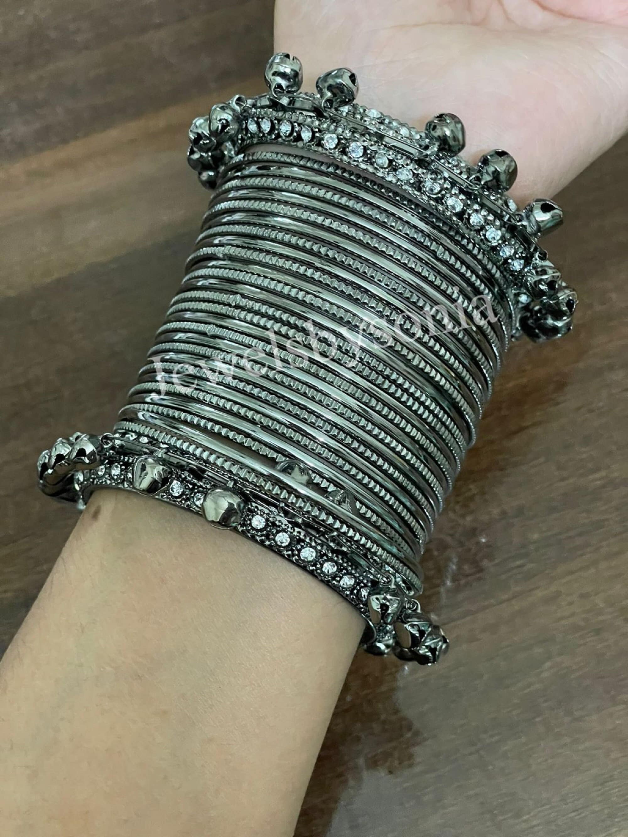 Oxidized Bangles Ghungroo Jewelry Indian Jewelry Set - Etsy