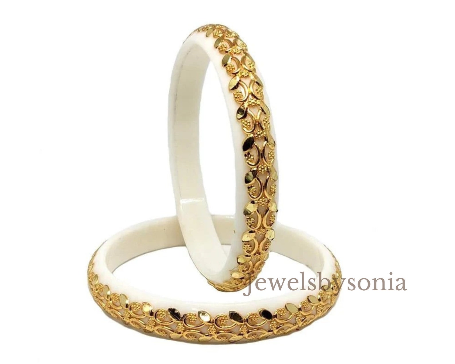 Shanka Pola Bangles Gold Plated Shakha Pola Bangle Set for - Etsy