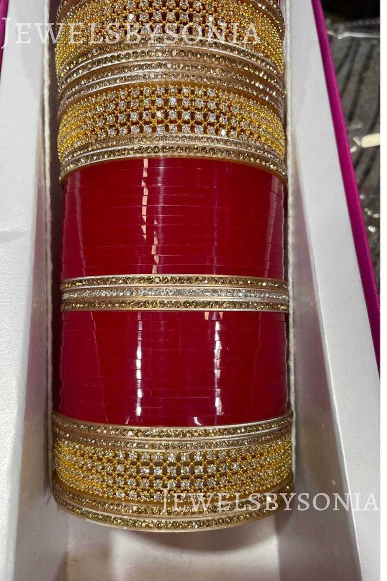 Traditional Bridal Chura Indian Bangles Red Dotted Chura - Etsy