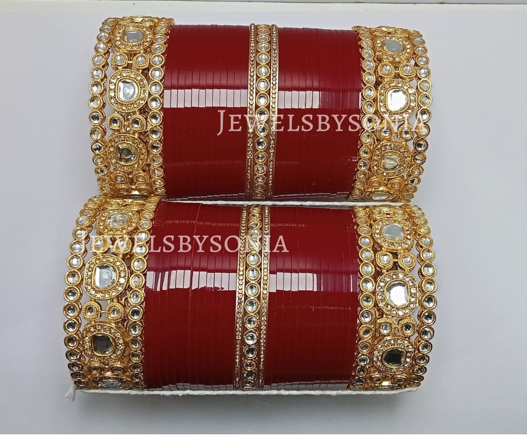 Punjabi Kundan Chuda, Wedding Bangles, Punjabi Choora, Pakistani Choora ...