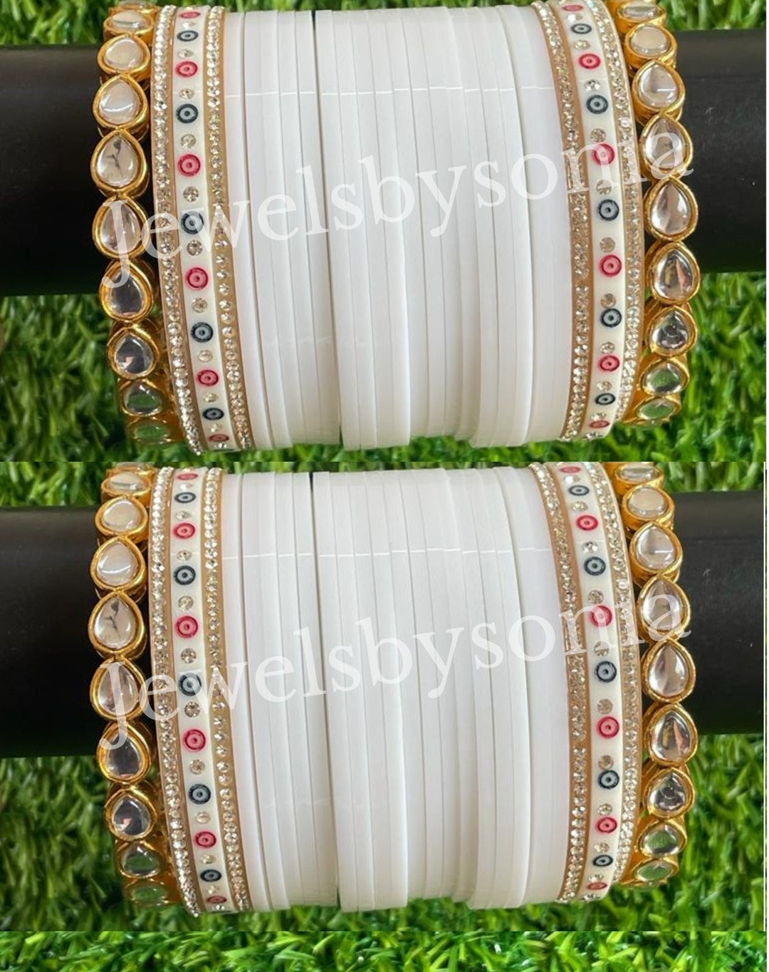 Traditional Bridal Chura, Indian Bangles, Red Dotted Chura, Red Punjabi ...