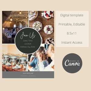 Event Flyer Template, Printable, Instant Download, Small Business Flyer ...