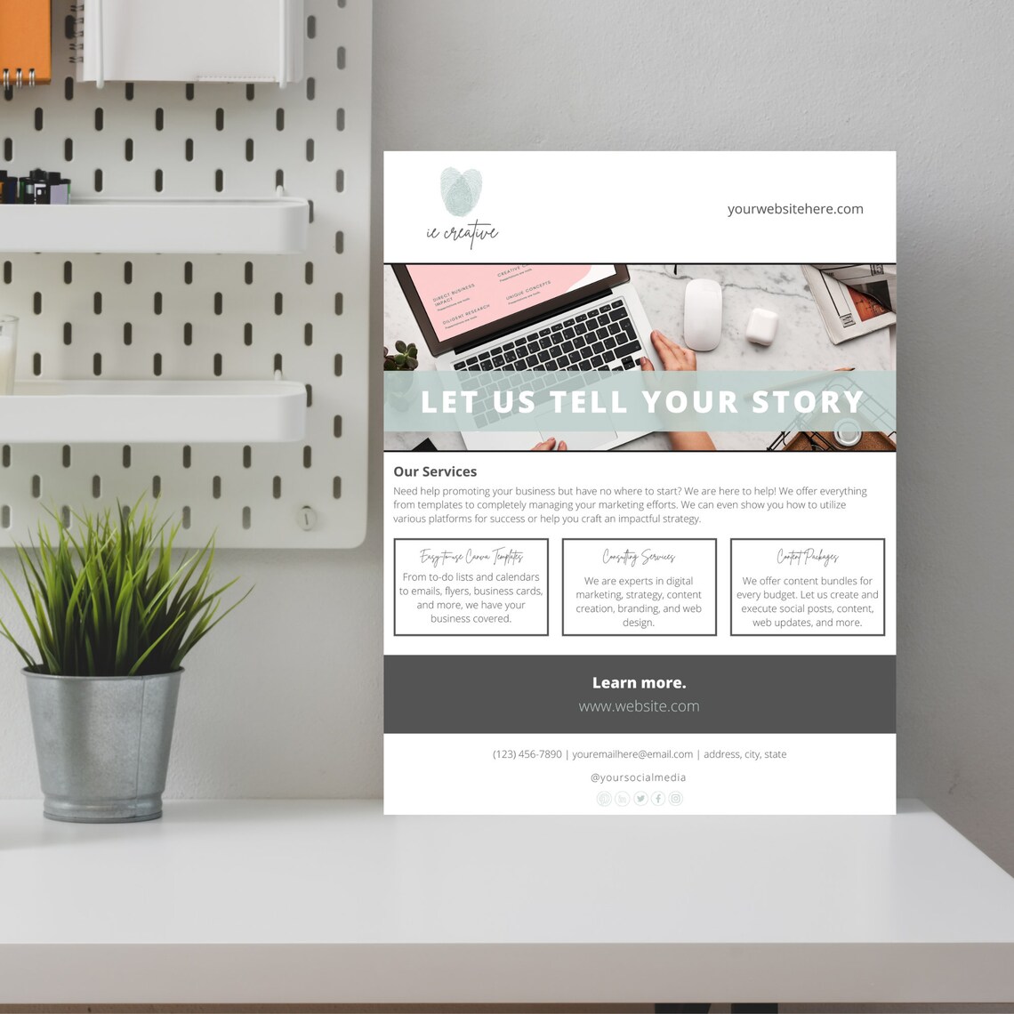 Simple Flyer Template, Printable, Instant Download, Small Business ...
