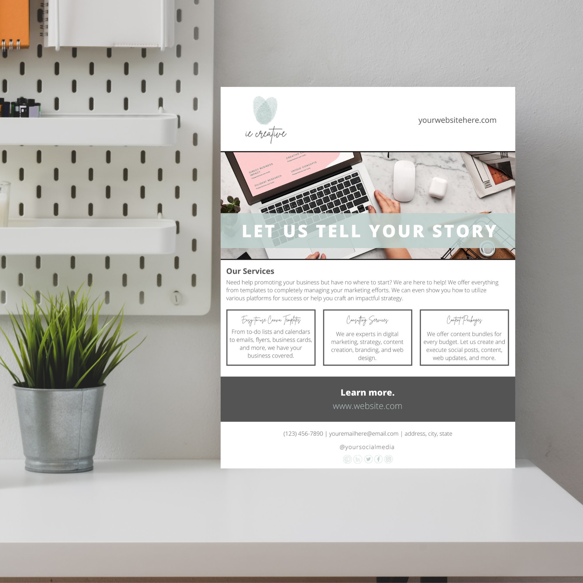 Simple Flyer Template, Printable, Instant Download, Small Business ...