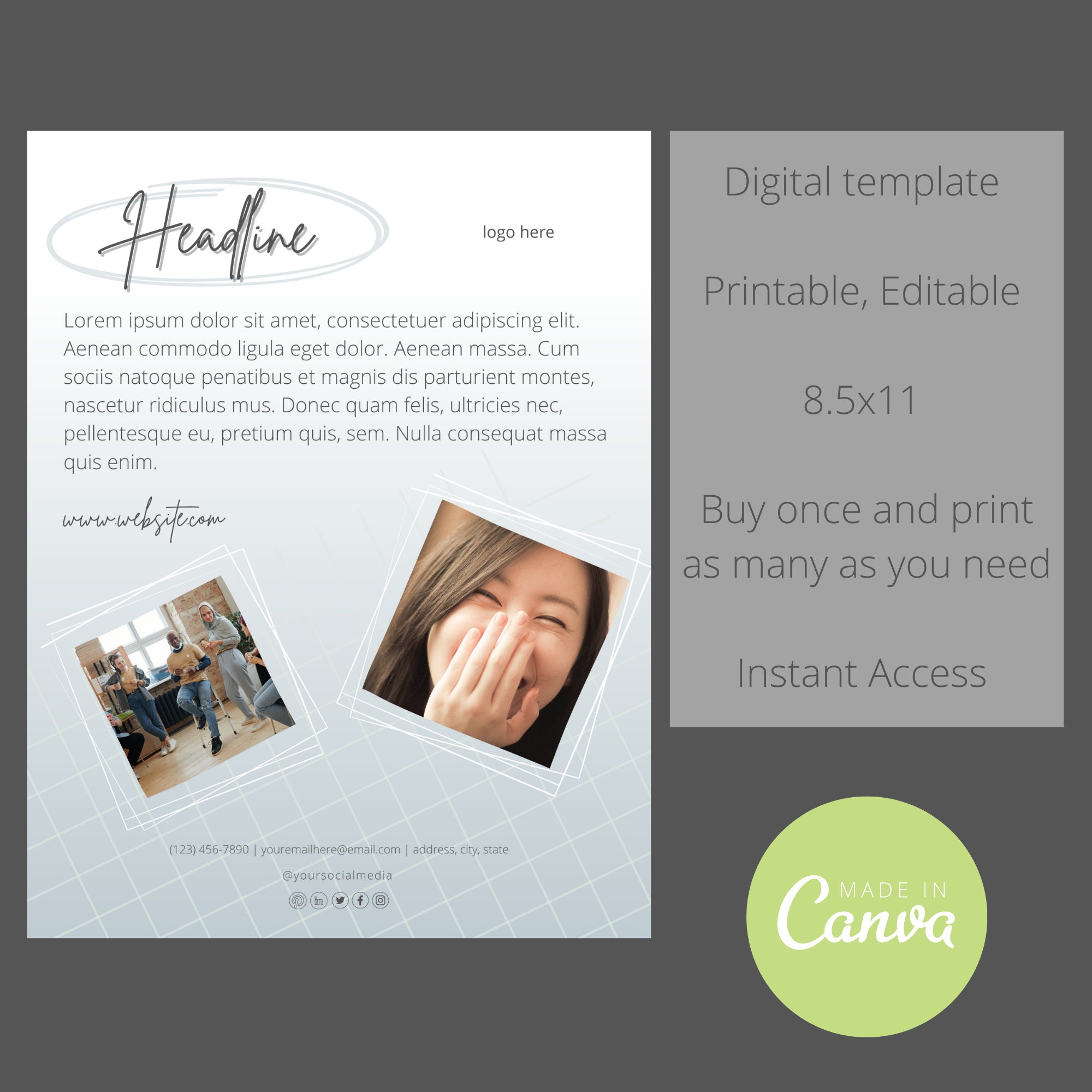 Networking Flyer Template, Printable, Instant Download, Small Business ...